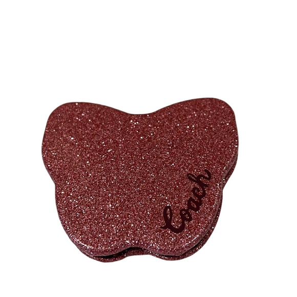 Coach | Accessories | Coach Pink Glitter Butterfly Compact Mirror New ...